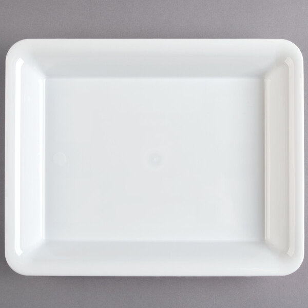 Fineline RC471.WH Platter Pleasers 10" x 8" White Plastic Rectangular ...