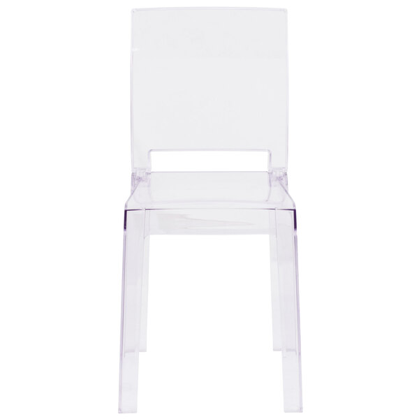 Flash Furniture OW-SQUAREBACK-18-GG Ghost Transparent Polycarbonate ...