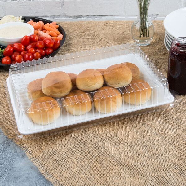 Fineline RC472.WH Platter Pleasers 14" x 10" White Plastic Rectangular ...