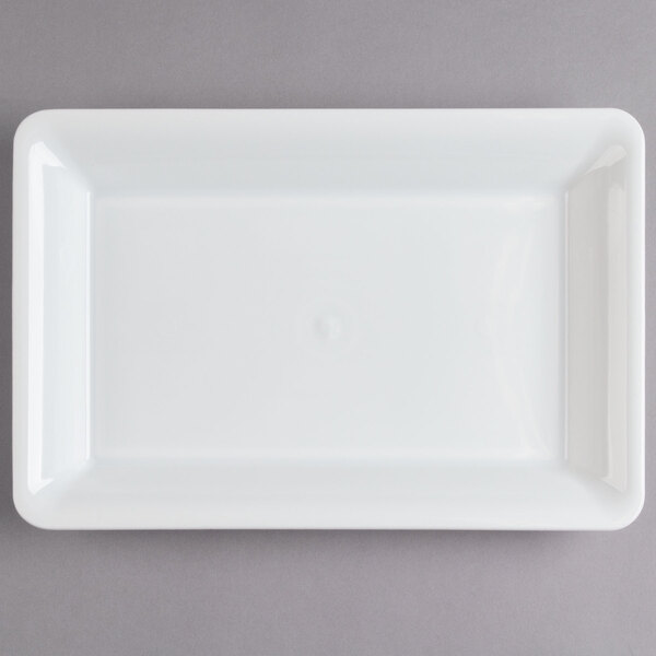 Fineline RC472.WH Platter Pleasers 14" x 10" White Plastic Rectangular ...