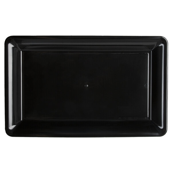 Fineline RC473.BK Platter Pleasers 18" x 12" Black Plastic Rectangular ...