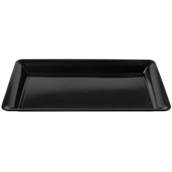 Fineline RC473.BK Platter Pleasers 18" x 12" Black Plastic Rectangular ...