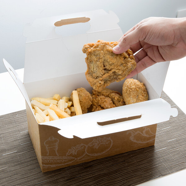 Barn-Style Take Out Lunch & Chicken Box w/ Fresh Print Design