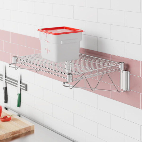 Regency 18" x 24" Chrome Wire Wall-Mount Shelf