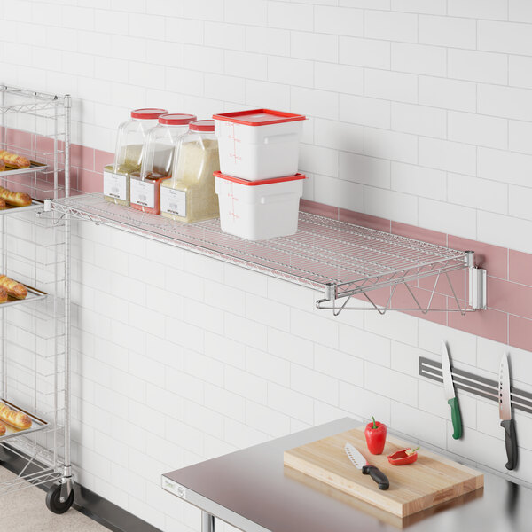 Regency 24" x 60" Chrome Wire Wall Mount Shelf