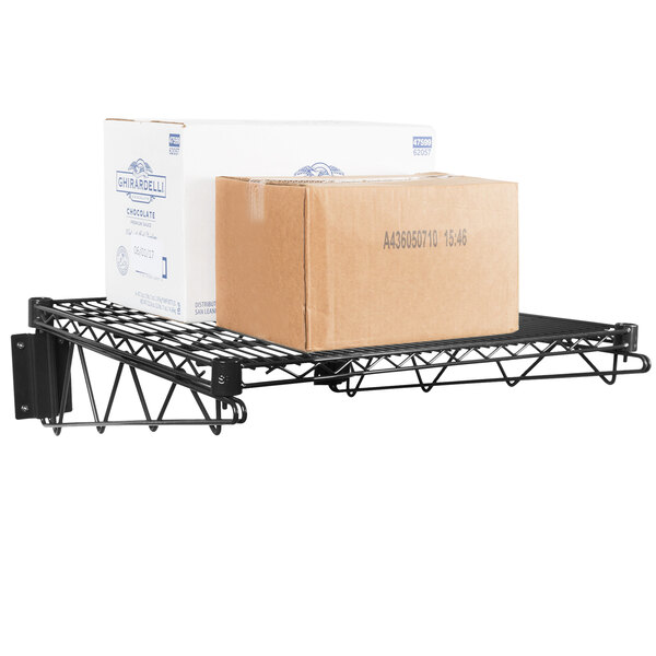 Regency 24" x 24" Black Epoxy Wire Wall Mount Shelf