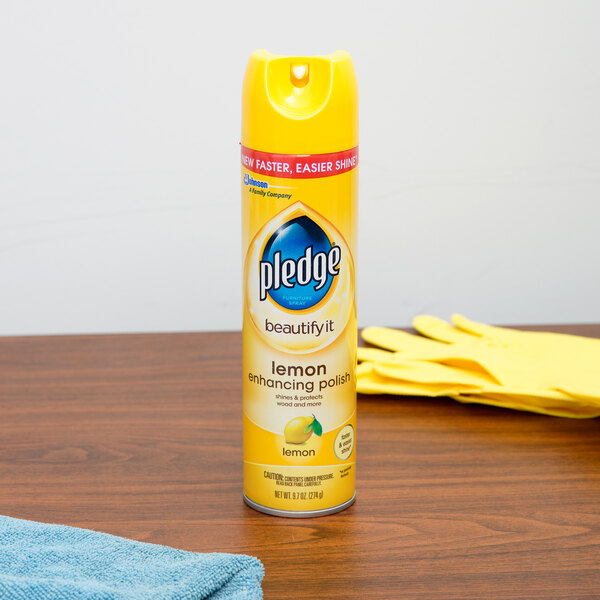 SC Johnson Pledge® 336298 9.7 oz. Lemon Clean Aerosol Furniture Spray