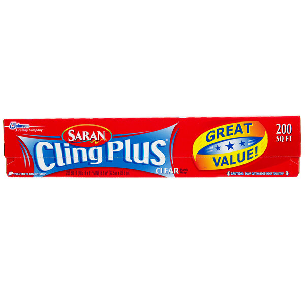 SC Johnson Saran™ 073681 Cling Plus 200 Sq. Ft. Plastic Wrap