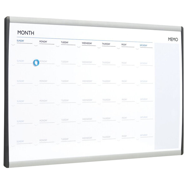 Quartet ARCCP3018 18" x 30" Magnetic Steel Monthly Calendar Whiteboard ...