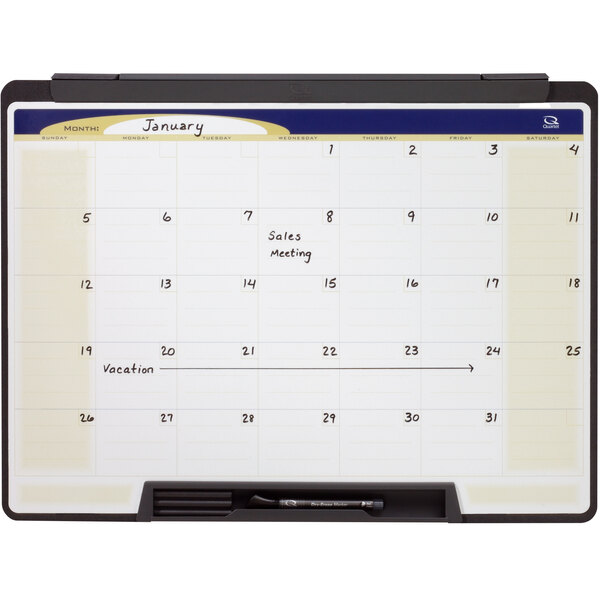 Quartet MMC25 Motion 18" x 24" Portable Monthly Calendar Whiteboard ...
