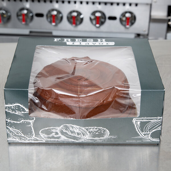 10" x 8" x 4" Auto-Popup Window Cake / Bakery / Donut Box with Fresh ...