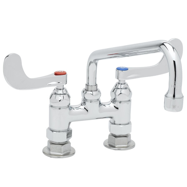 T&S B-0226-WH4 Deck Mounted Pantry Faucet with 4" Adjustable Centers ...