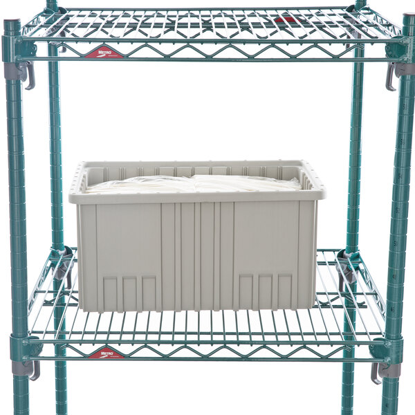 Metro TB92080NAT 16" x 11" x 8" Gray Tote Box