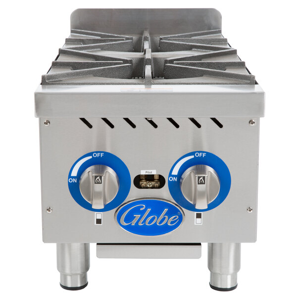 Globe GHP12G 12" Countertop Gas Hot Plate - 44,000 BTU