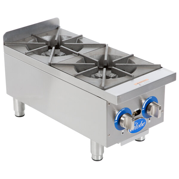 Globe GHP12G 12" Countertop Gas Hot Plate - 44,000 BTU