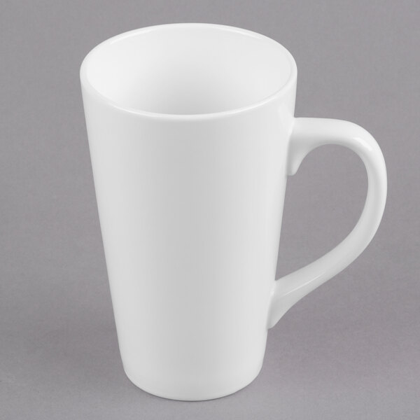 Libbey TBM-14 14 oz. Ultra Bright White Porcelain Tall Bistro Mug - 12/Case