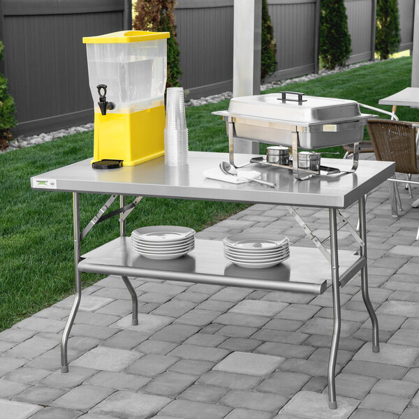 Regency 30" x 48" 18-Gauge Stainless Steel Folding Work Table with ...