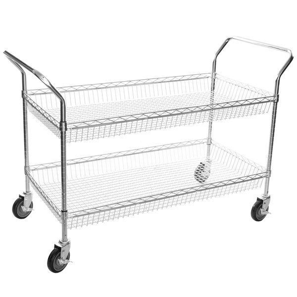 Regency Chrome Two Basket Utility Cart - 24" x 48" x 36"