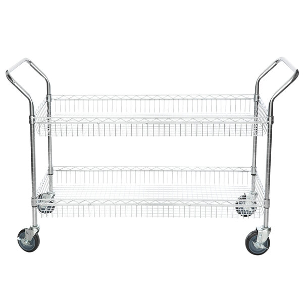 Regency Chrome Two Basket Utility Cart - 18" x 48" x 36"