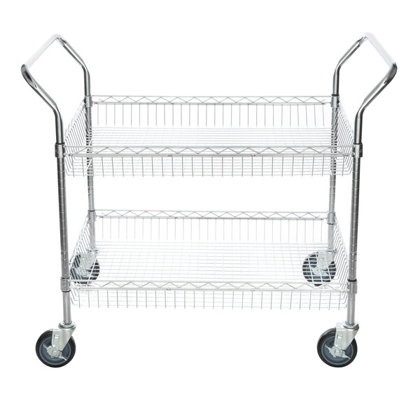 Regency Chrome Two Basket Utility Cart - 24" x 36" x 36"