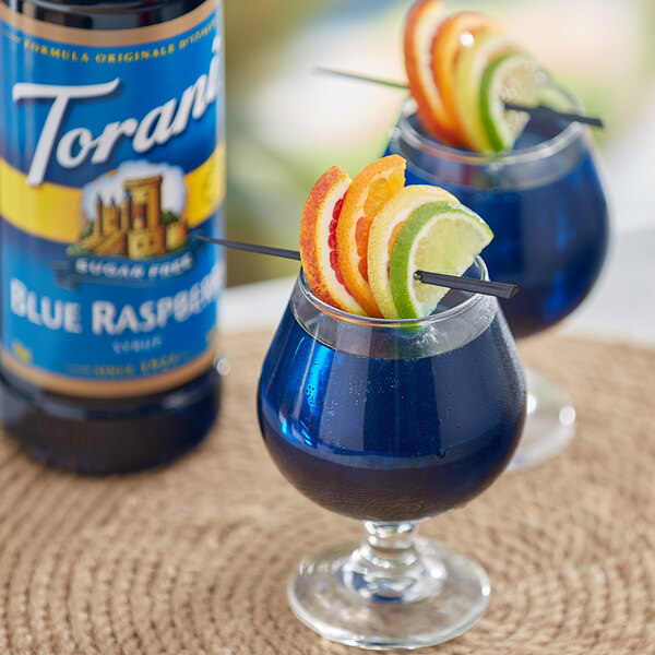 Torani 750 mL Plastic Sugar Free Blue Raspberry Flavoring Syrup
