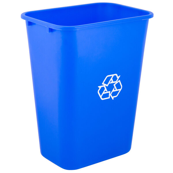 Lavex Janitorial 41 Qt. / 10 Gallon Blue Rectangular Recycling ...