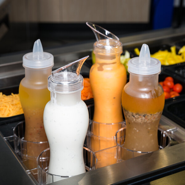 GET SDB-32-PC-SET Four-Pack 32 oz. Polycarbonate Salad Dressing / Juice ...