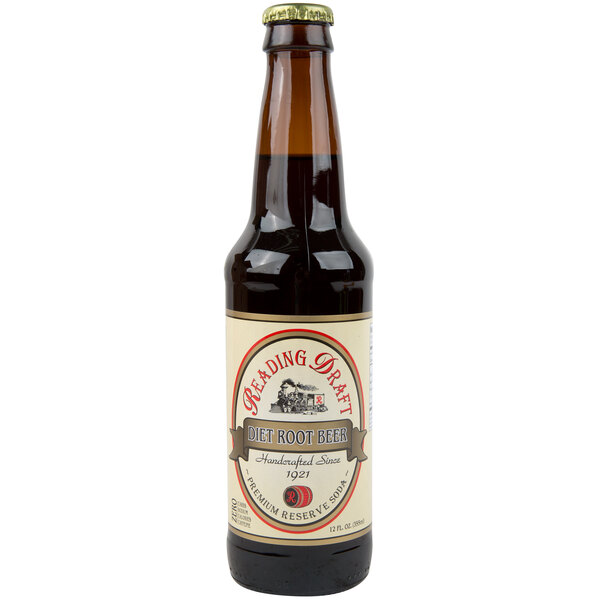 Reading Soda Works Diet Root Beer 12 fl. oz. - 12/Case