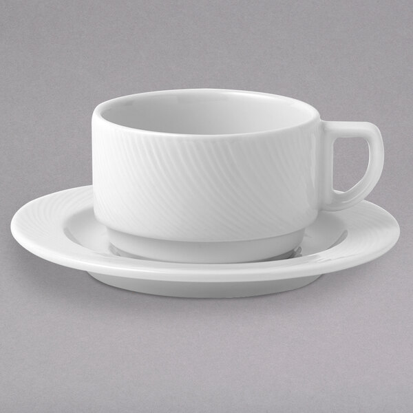 Arcoroc FK777 Candour Cirrus 9 oz. White Porcelain Cup by Arc Cardinal ...