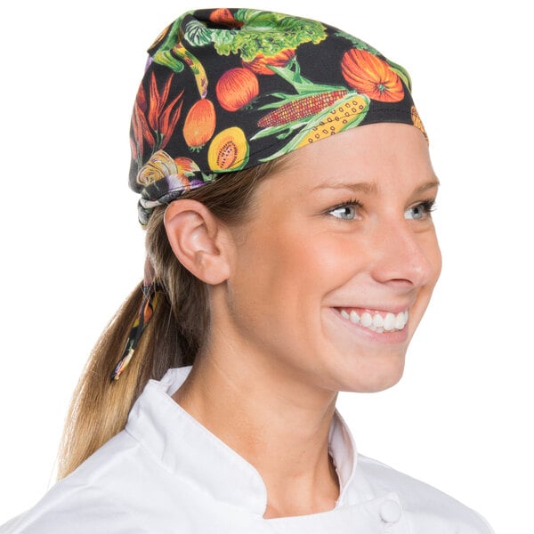 36" x 15" Vegetable Patterned Chef Neckerchief / Bandana