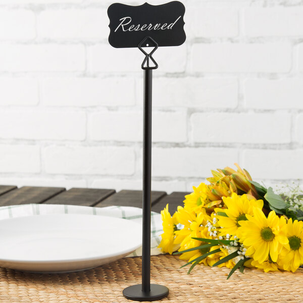 Tablecraft BKC2212 12" Black Metal Menu / Card Holder