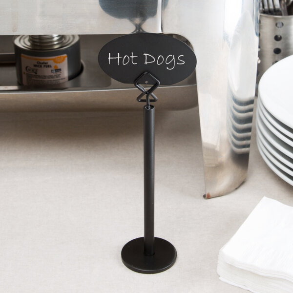 Tablecraft BKC2208 8" Black Metal Menu / Card Holder