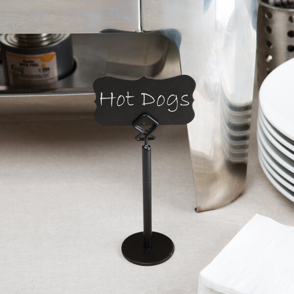 Tablecraft 12002 3 1/2" x 2" Reusable Marquee Chalkboard Label - 6/Pack