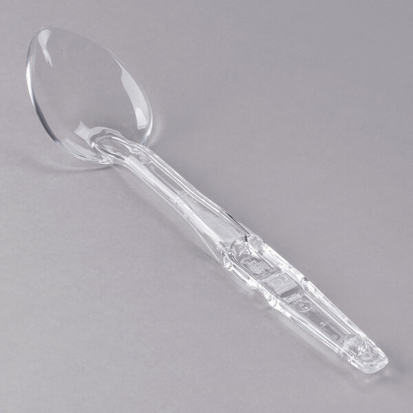 Cambro SPO13CW135 13" Clear Camwear Solid Salad Bar / Buffet Spoon