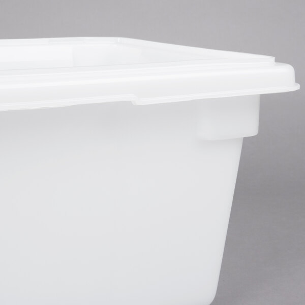 Rubbermaid FG350400WHT White Polyethylene Food Storage Box - 18" x 12" x 9"