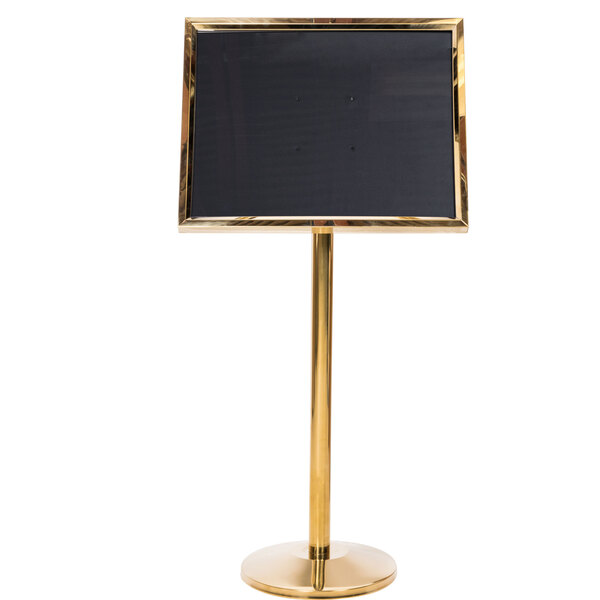 Aarco P-5B Brass Single Pedestal Sign Board
