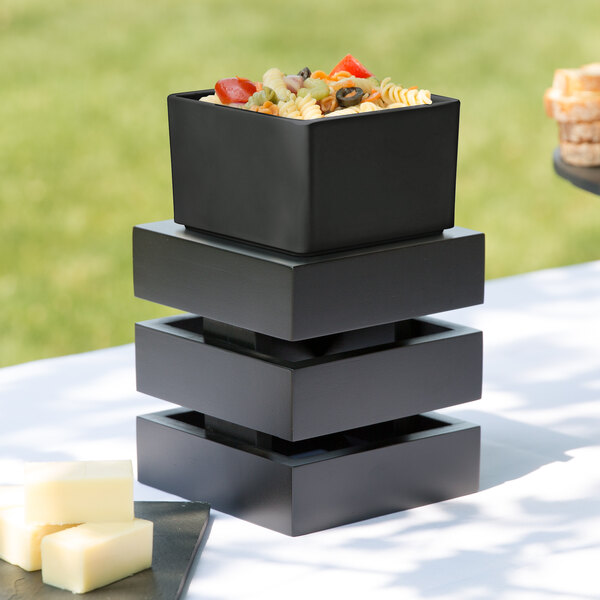Cal-Mil 1395-13M Cater Choice Black Melamine Box - 5" x 5" x 3"