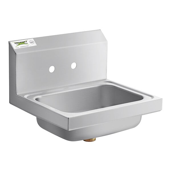 Regency 17" x 15" Wall Mounted Hand Sink for Gooseneck Faucet