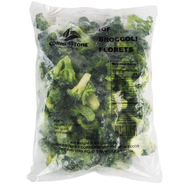 2 lb. Bag IQF Broccoli Florets - 12/Case