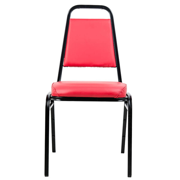 Lancaster Table & Seating Red Stackable Chair with 2" Padded Seat