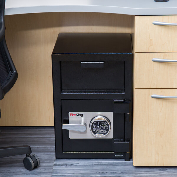 FireKing SB2014BLEL 14" x 15 1/2" x 20" Black Depository Security Safe