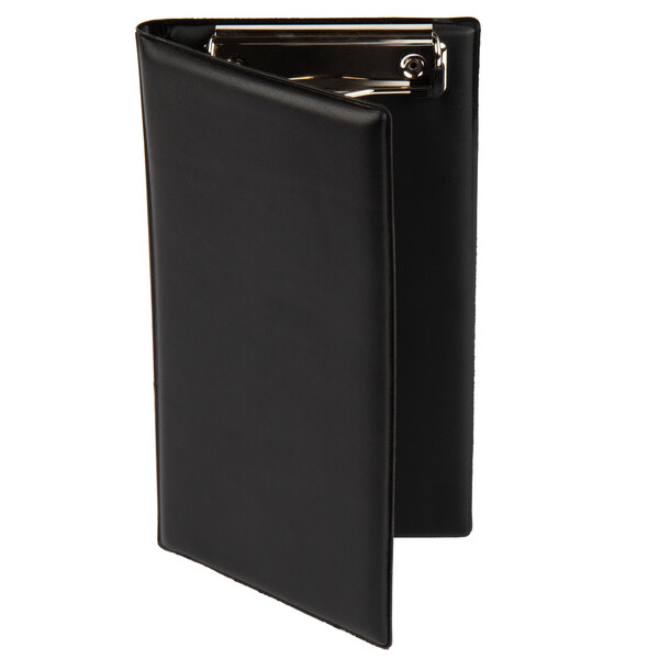 Menu Solutions HSWTR-CLP 5" x 9" Black Foam Padded Server Book / Check ...