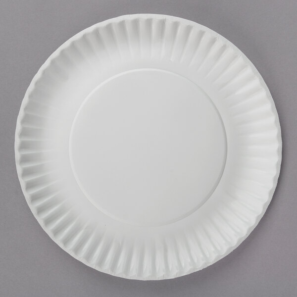 Choice 9" White Coated Paper Plate - 100/Pack