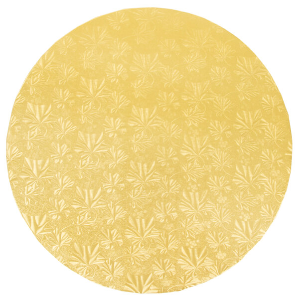 Enjay 1/2-16RG12 16" Fold-Under 1/2" Thick Gold Round Cake Drum - 12/Case