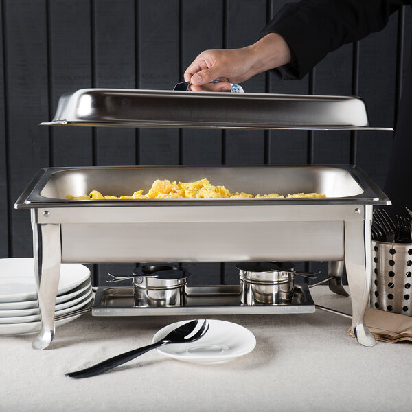 Choice 8 Qt. Folding Chafer with Stainless Steel Cover and Handle