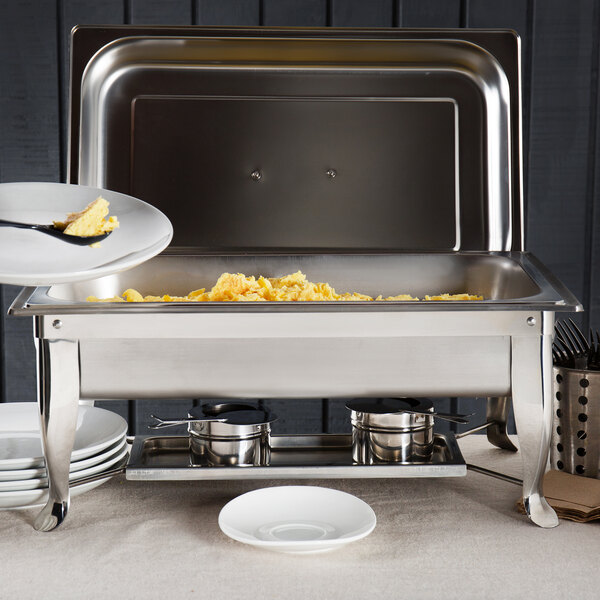 Choice 8 Qt. Folding Chafer with Stainless Steel Cover and Handle