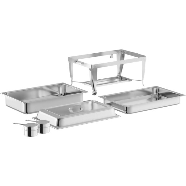 Choice 8 Qt. Folding Chafer with Stainless Steel Cover and Handle