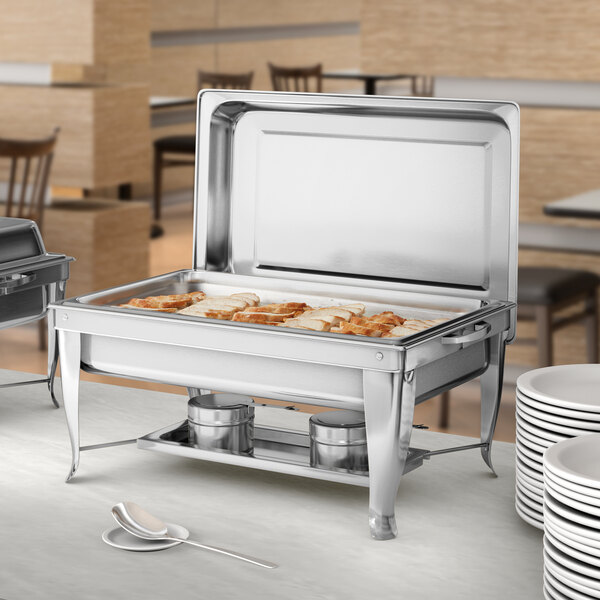 Choice 8 Qt. Folding Chafer with Stainless Steel Cover and Handle