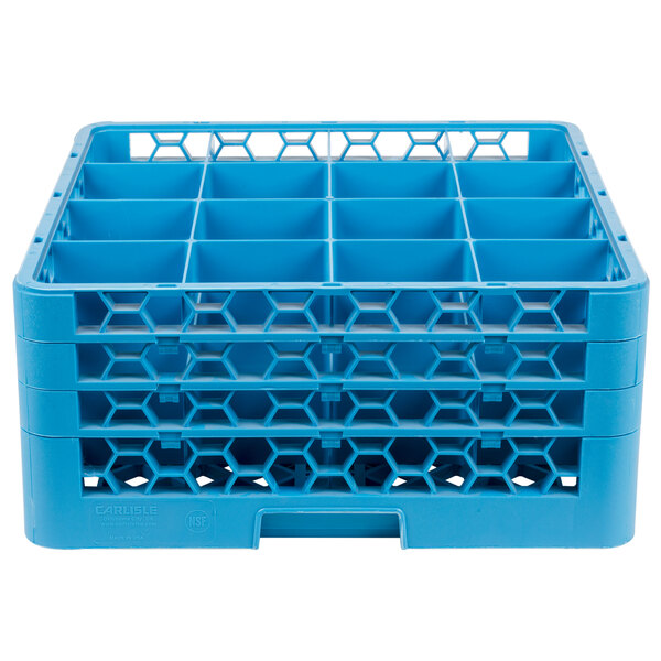 Carlisle RG16-314 OptiClean 16 Compartment Glass Rack with 3 Extenders