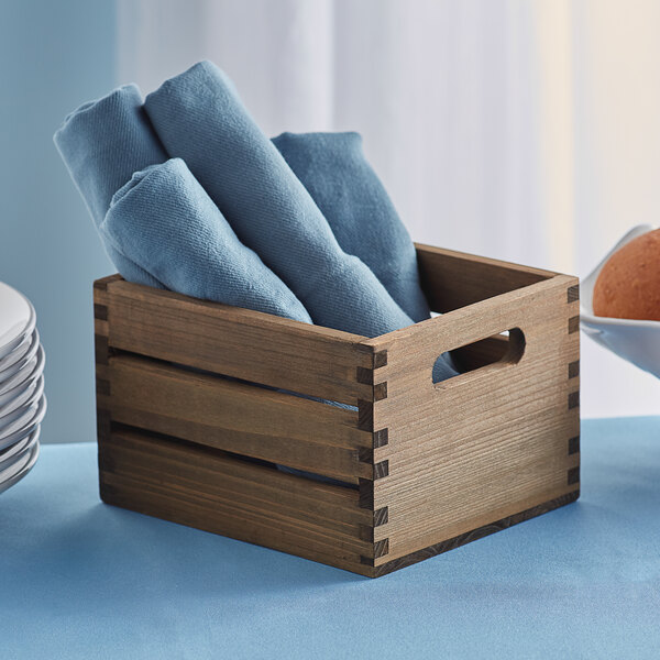 American Metalcraft WCV7 Vintage Wood Caddy - 7 1/2" x 6 1/4" x 4 3/4"